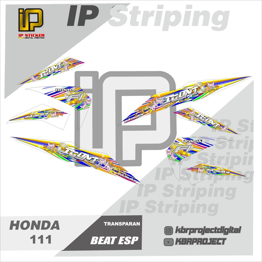 Jual (COD) BEAT ESP TRANSPARAN BANYAK WARNA STIKER STRIPING LIST MOTOR ...
