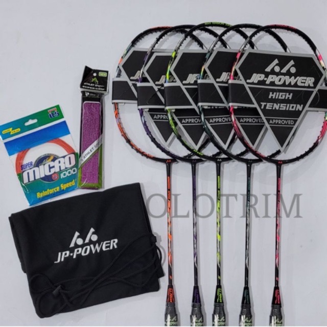 Jual Raket Badminton Jp Power Hammer 75gr 35lbs Original | Shopee Indonesia