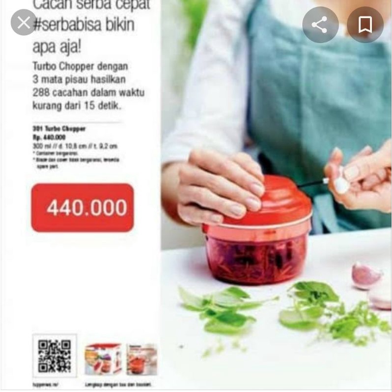 Jual turbo chopper tupperwar3 / pencacah cabe | Shopee Indonesia