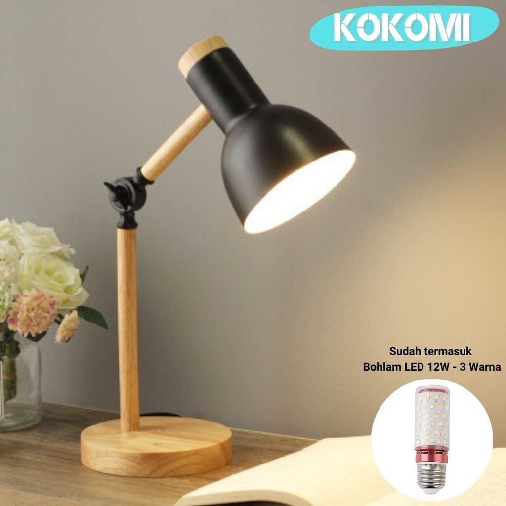 Jual KOKOMI Lampu Belajar Arsitek Kayu Estetik Lampu Meja Kerja Lampu ...