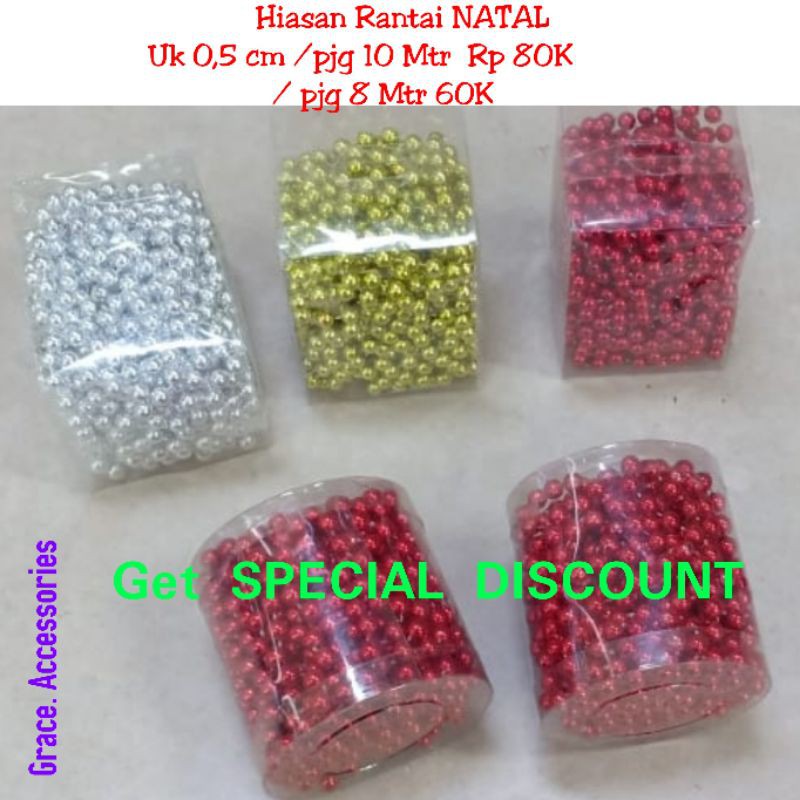 Jual Hiasan rantai natal aksesoris dekorasi pohon natal merry christmas ...