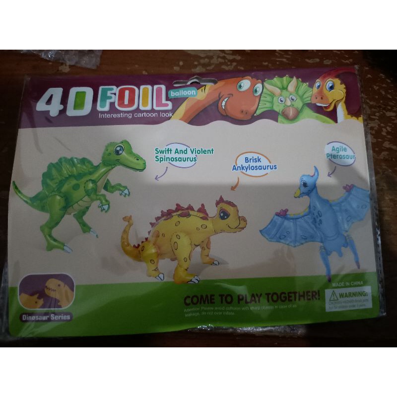 Jual balon foil dinosaurus dino 4d 4 d 4 dimensi pterosaurus spinosaurus ankylosaurus | Shopee ...