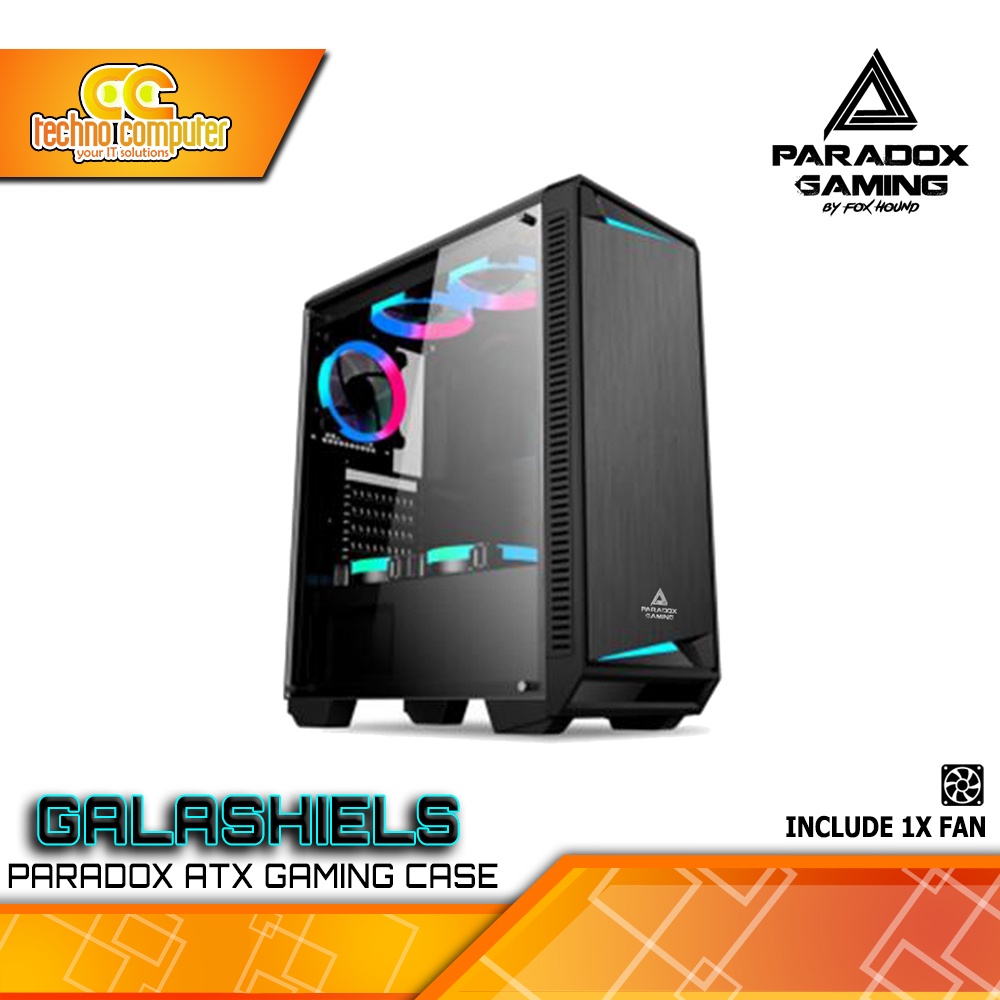 Jual CASING PARADOX GAMING GALASHIELS - ATX Case Tempered Glass (Free ...