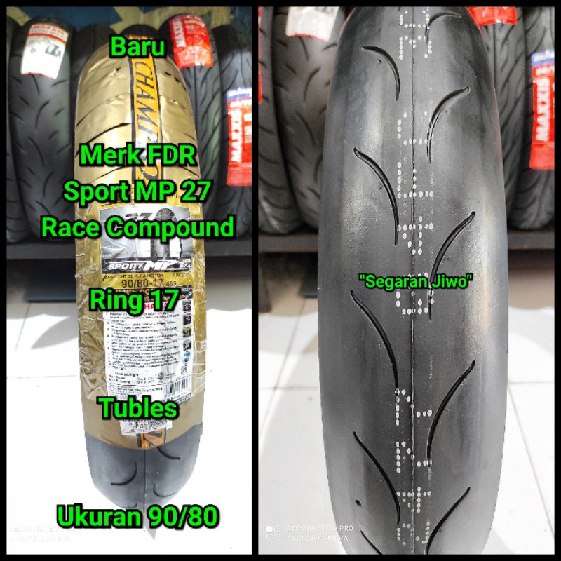 Jual Ban tubles motor ring 17 ukuran 90/80 merk FDR sport MP 27 ori ...