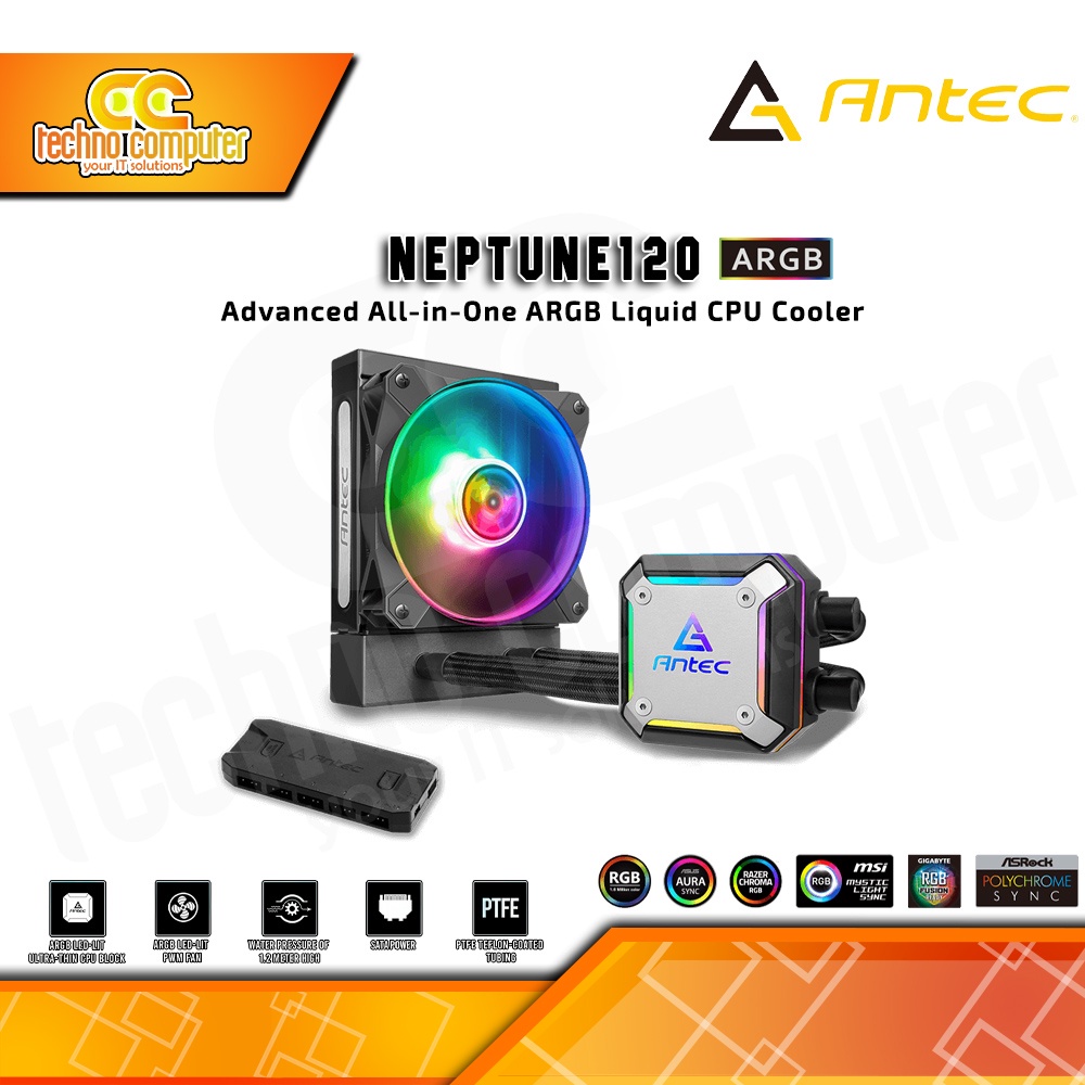 Jual CPU COOLER ANTEC NEPTUNE 120 ARGB - 120mm AIO Liquid Cooler ...