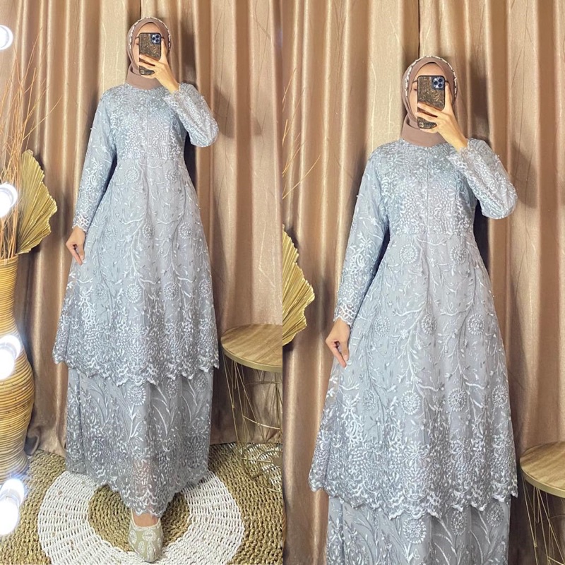 Jual Gamis Tile Bordir|Gamis Tingkat Tile|Gamis Busui Jumbo |Gamis Kondangan Mewah|Gamis Pesta ...