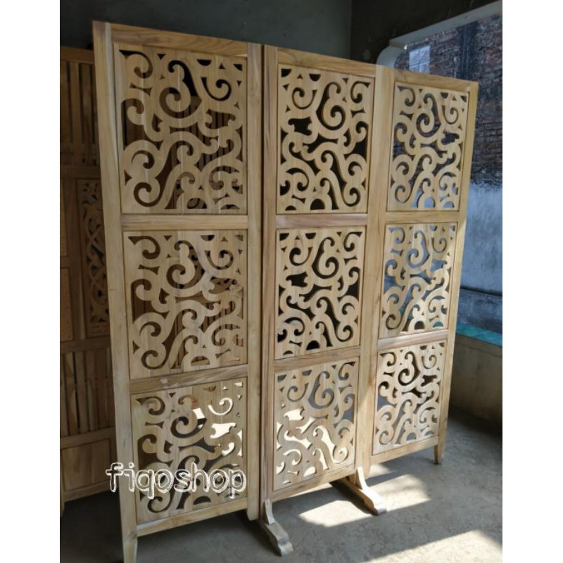 Jual Sketsel Partisi Penyekat Ruangan Kayu Jati Ukir Minimalis Modern ...
