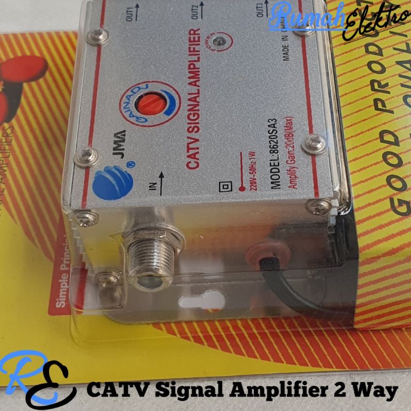 Jual Splitter Antena TV 2 Cabang CATV 2 WAY Signal Amplifier | Shopee Indonesia