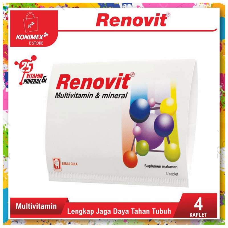 Jual RENOVIT MULTIVITAMIN STRIP ISI 4 KAPLET | Shopee Indonesia