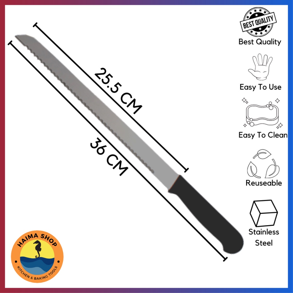 Jual PISAU POTONG ROTI / BOLU / KUE TART / Pisau Roti Stainless Steel ...