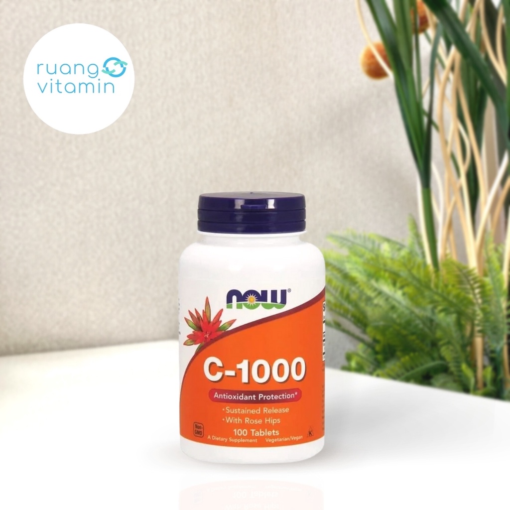 Jual NOW Vitamin C-1000 mg with Rose Hips (100 Tablets) | Shopee Indonesia