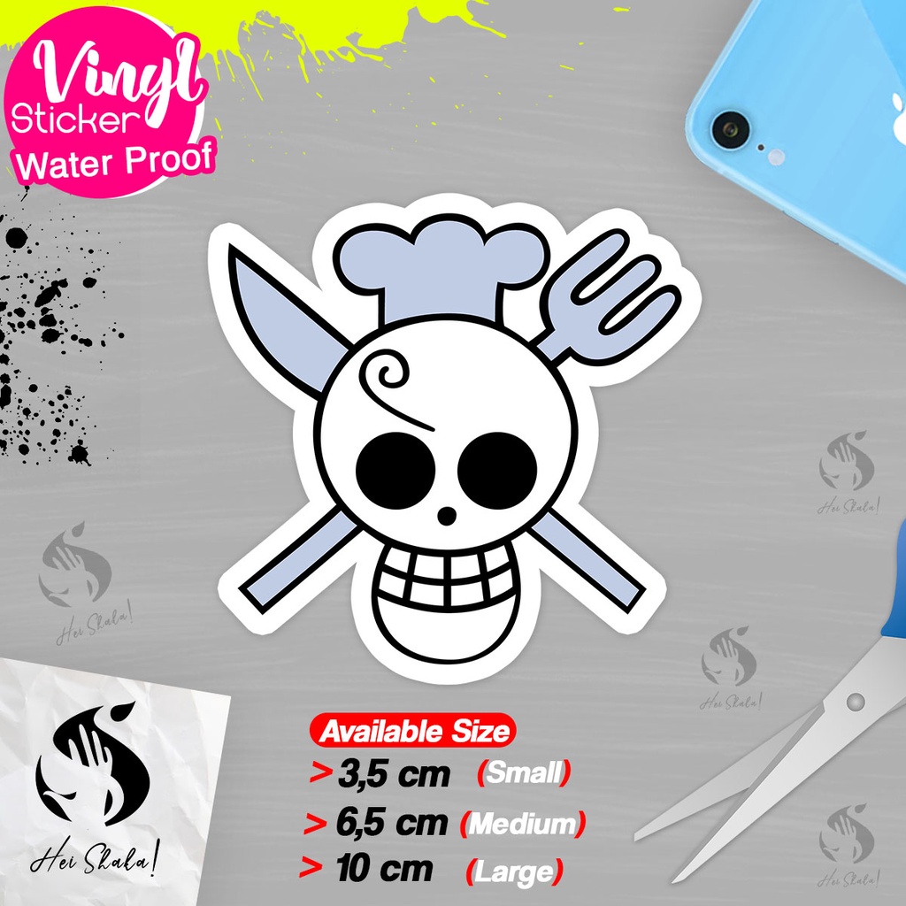 Jual Stiker One Piece Sanji Pirate Flag Logo Sticker Anime Jepang Bahan ...
