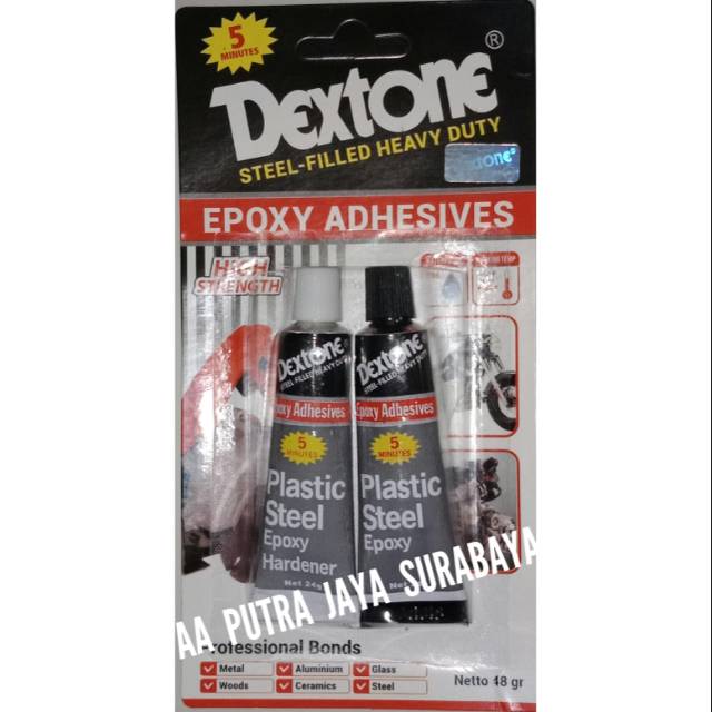 Jual Lem besi dextone hitam putih 5 menit | Shopee Indonesia