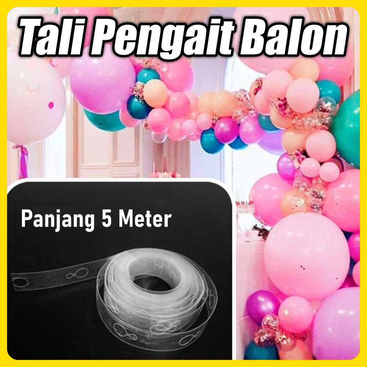 Jual Tali Balon 5M / Stripe Tape Balon / Balon Hole Strape / Chain ...