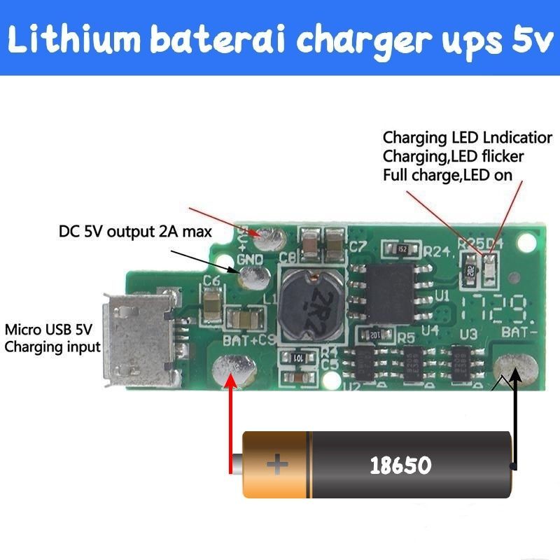 Jual modul mini ups 5v micro usb backup cctv router wifi | Shopee Indonesia