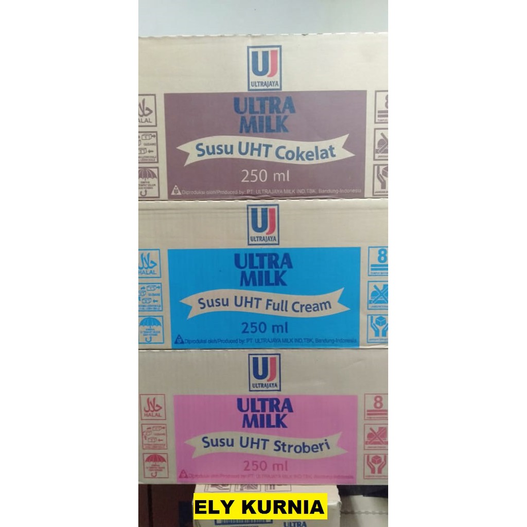 Jual Susu Ultra 250 ml 1 Dus isi 24 Susu UHT Ultra Milk 1 karton ...