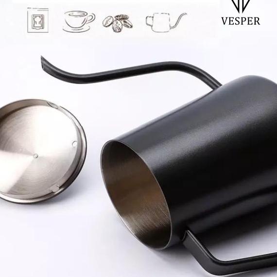 Jual ♛ Teko leher angsa teflon hitam / gooseneck kettle teflon hitam ...