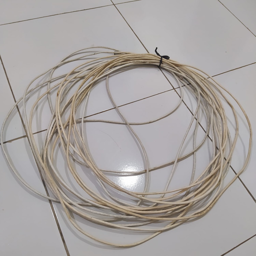 Jual Kabel Lan RJ45 Cat 5e 20Meter putih Networking UTP second bekas ...
