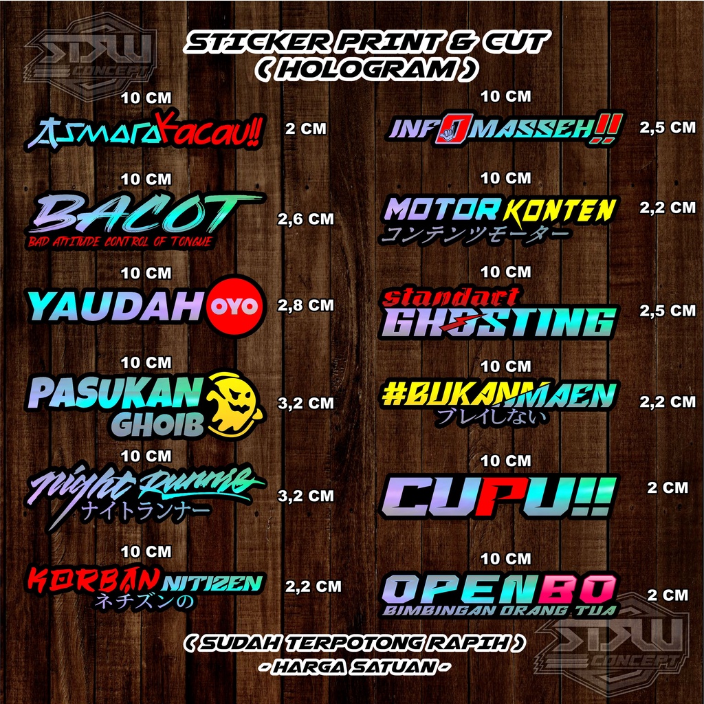 Jual Sticker Print Racing Hologram sticker motor stiker motor harga ...