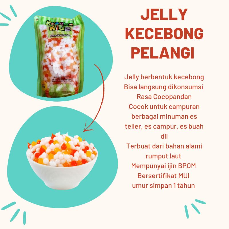 Jual Minuman Jelly Topping bentuk Kecebong warna pelangi rasa ...