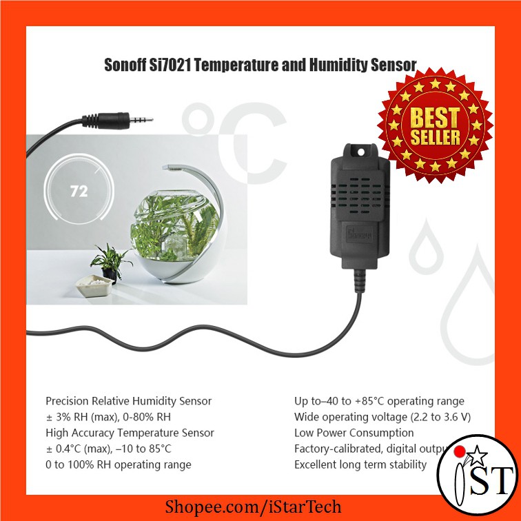 Jual Sensor Si7021 Ukur Suhu Dan Kelembaban Sonoff TH 10A 16A Android IOS | Shopee Indonesia