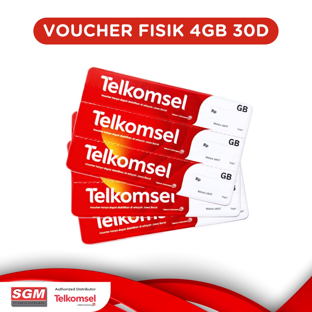 Jual Voucher Fisik Telkomsel 4 GB 30 Days | Shopee Indonesia
