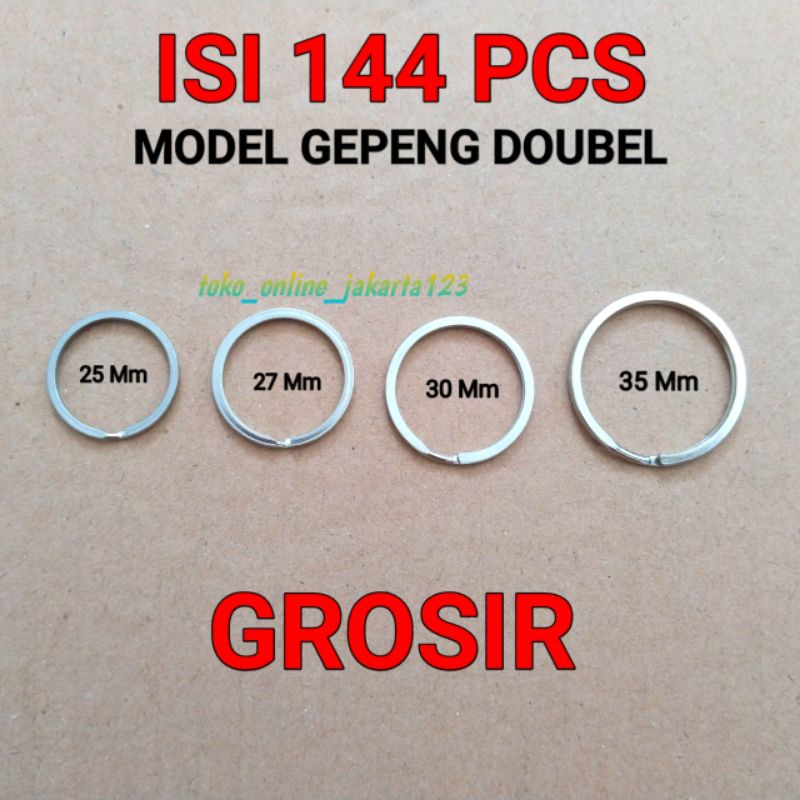 Jual Ring gantungan kunci gepeng Tebal Ring Ganci double Ring Bulat isi ...