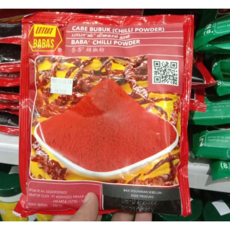 Jual Babas Chilli Powder Bumbu / Serbuk Cili Baba's 250gram | Shopee ...