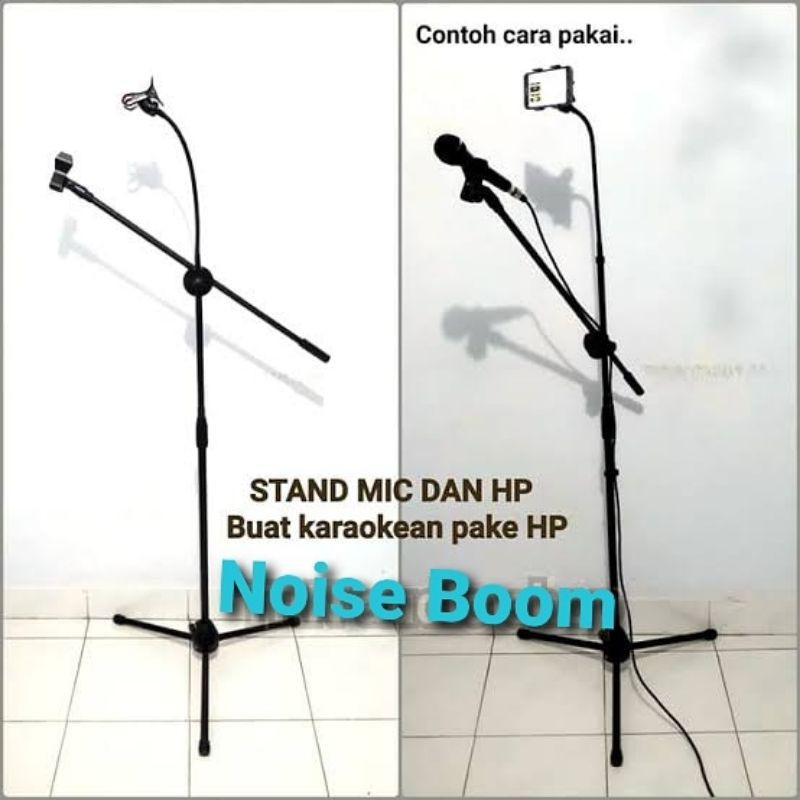 Jual Stand Mic Berdiri Noise / Betavo Stand Microphone Lantai Free 1 Holder Mic & 1 Holder HP ...