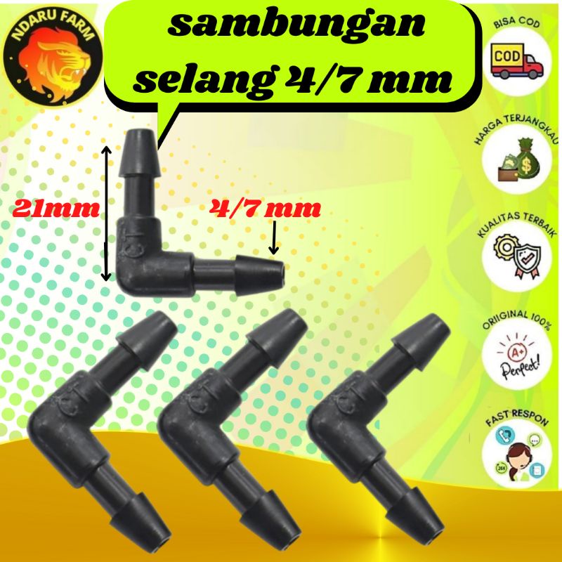 Jual konektor siku 4/7MM Konektor Air Taman: Konektor Seang Jenis ...