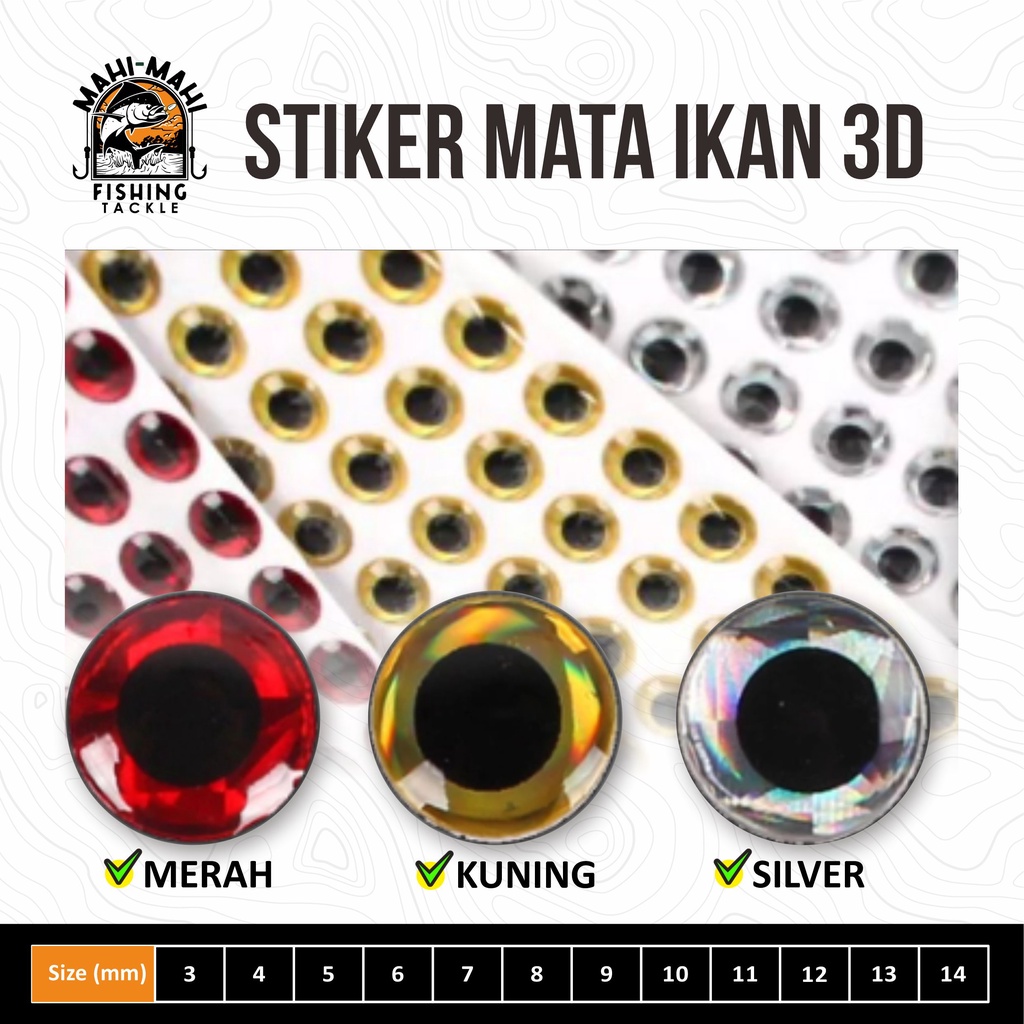 Jual Stiker Mata Ikan 3d Umpan Pancing Boneka Lure Metal Jig Minnow ...
