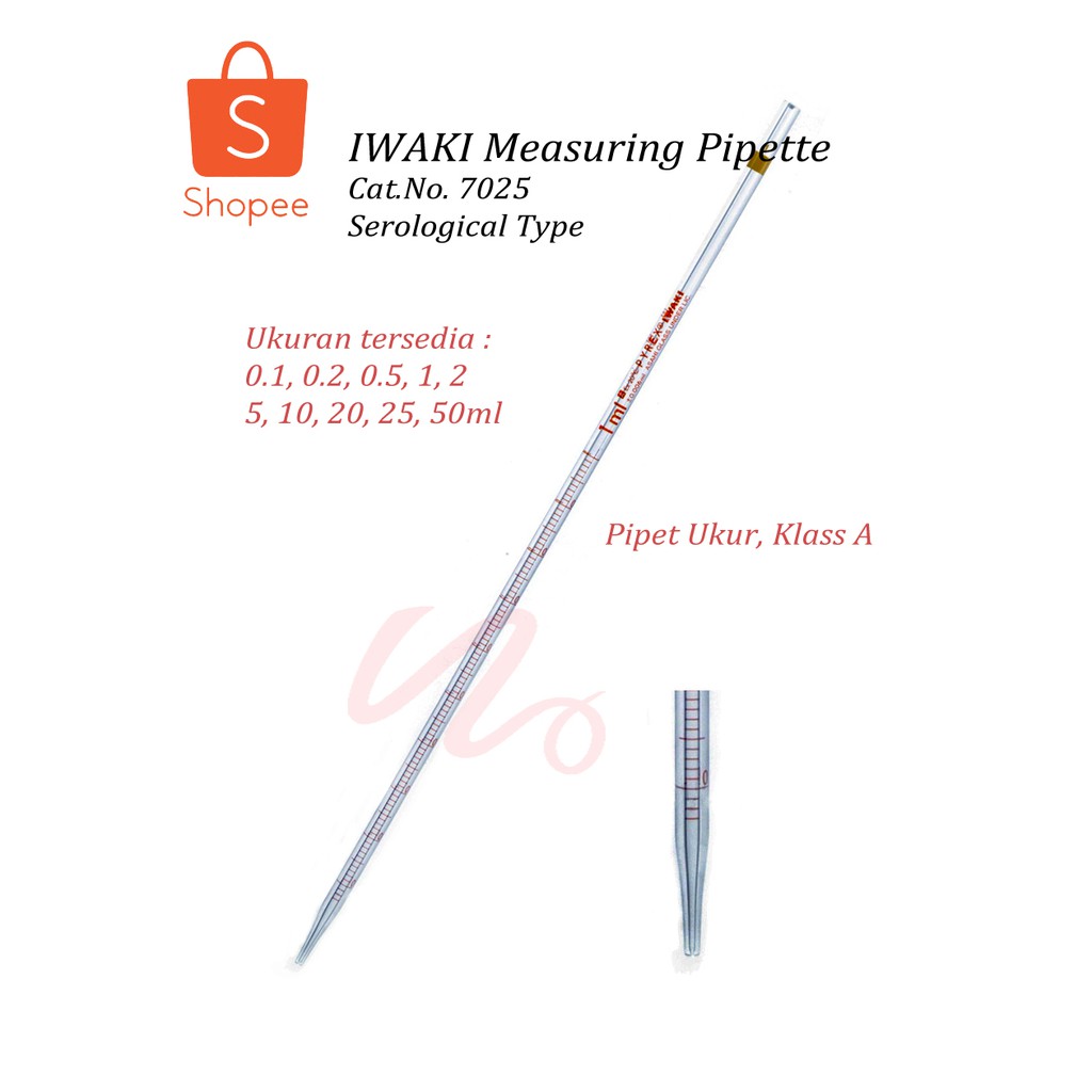 Jual Pipet ukur 20ml IWAKI Class A 7025-20C | Shopee Indonesia