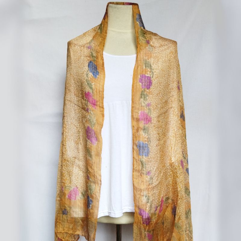 Jual Syal/Selendang Premium Kain Sutra Motif Batik Ukuran Besar ...