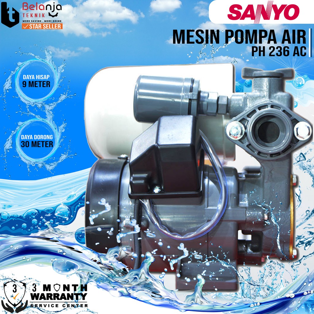 Jual Sanyo Mesin Pompa Air PH 236 AC Otomatis 200 Watt 9 Meter PH236AC | Shopee Indonesia