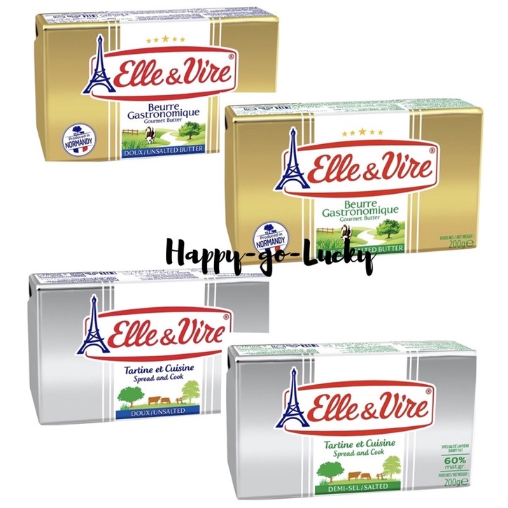 Jual Elle & Vire Salted / Unsalted Butter 200 gr / Roll 500 gr | Shopee ...