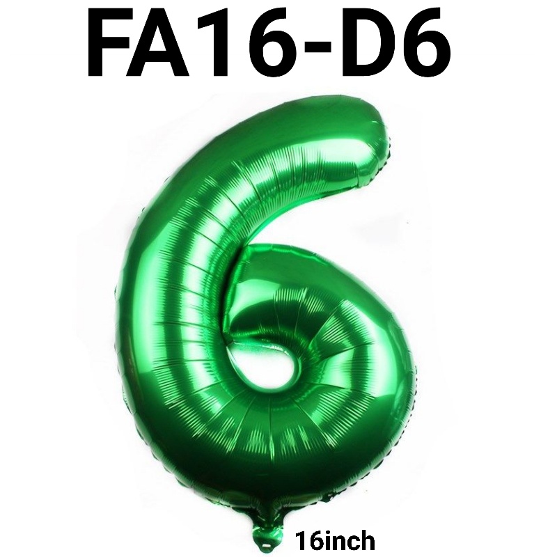 Jual FA16-D Balon foil angka 16 inch 40 cm nomer nomor hijau ijo green ...