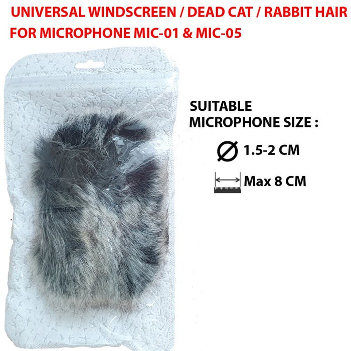 Jual Windscreen Dead Cat Rabbit Hair - Busa Penutup Microphone MIC01 ...
