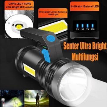Jual X5 Senter LED Super Terang - Rechargeable Plus Cob Senter Led ...