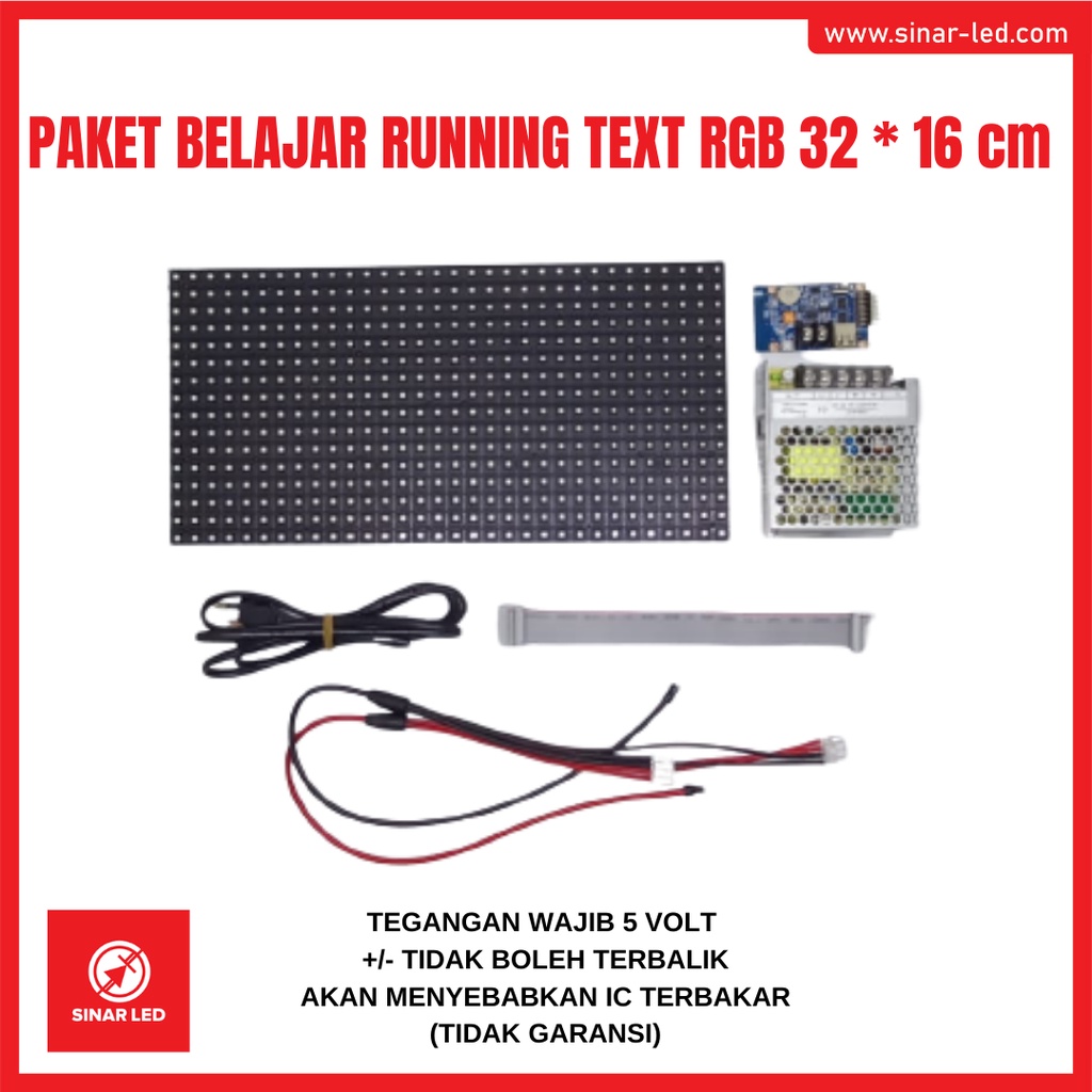 Jual PAKET BELAJAR RUNNING TEXT P10 RGB uk. 32 * 16 cm | Shopee Indonesia