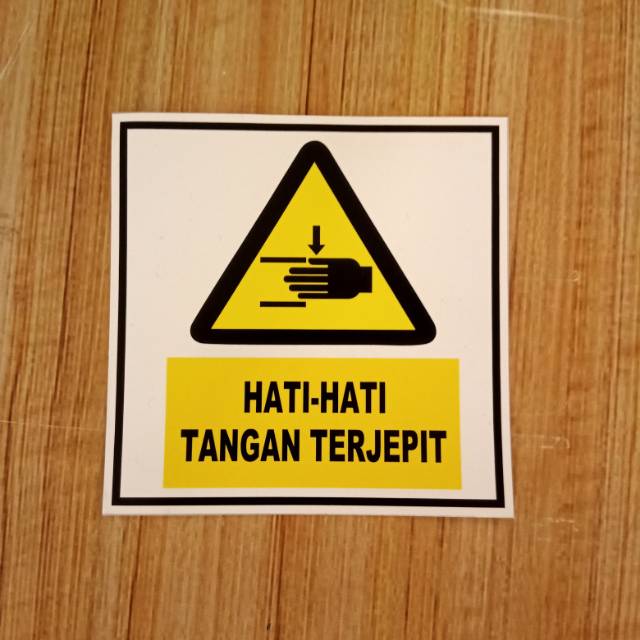 Jual Stiker K3 rambu safety. Hati hati tangan terjepit. UK 10x10cm ...