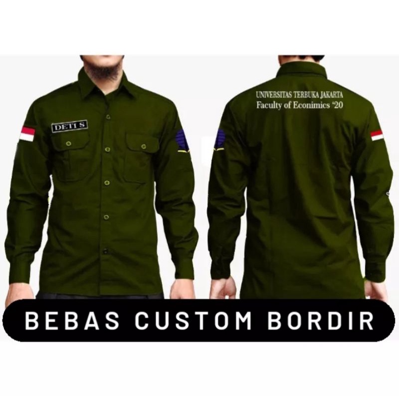 Jual KEMEJA SERAGAM CUSTOM BORDIR PRIA WANITA BAJU PDL LAPANGAN LENGAN PANJANG SERAGAM KANTOR ...