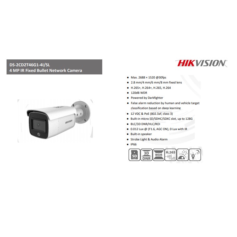Jual Hikvision CCTV Easy IP 4.0 DS-2CD2T46G1-4I/SL 4 MP IR Fixed Bullet Network Camera | Shopee ...