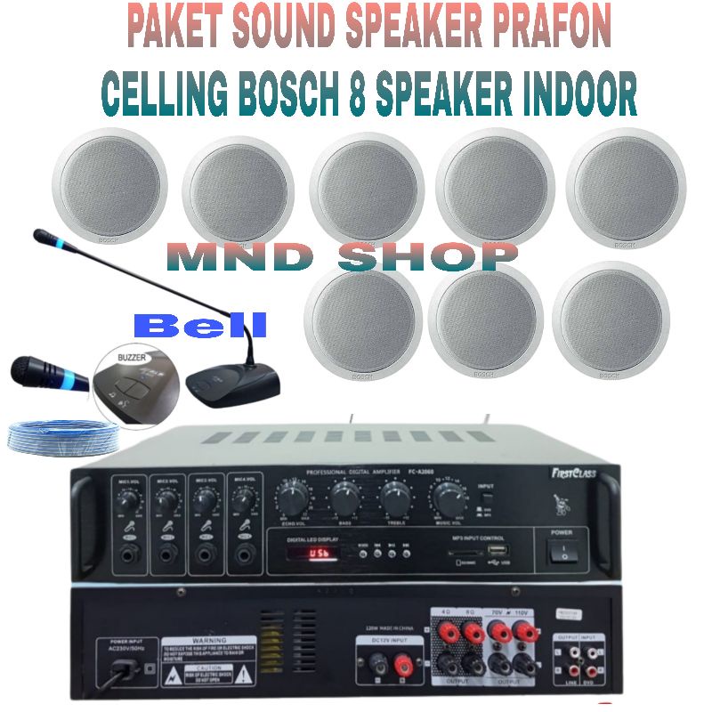 Jual paket sound system speaker prafon speaker celling bosch 8 speaker ...