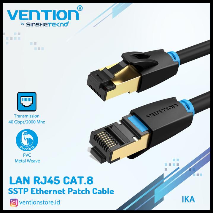 Jual Vention 8M Kabel Lan Rj45 Cat8 Cat.8 Gigabit 40Gbps Sftp Gold ...