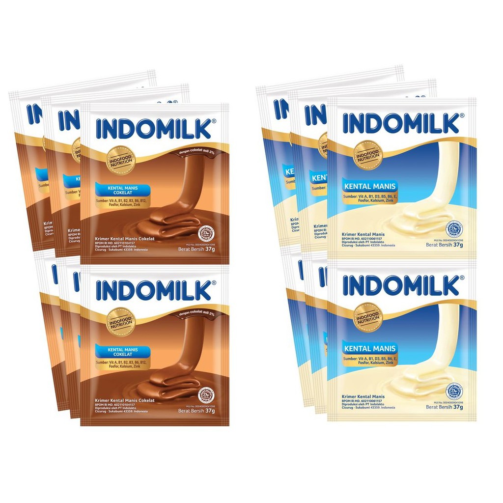 Jual INDOMILK SKM SUSU KENTAL MANIS SACHET 6X37gr COKLAT PUTIH | Shopee ...