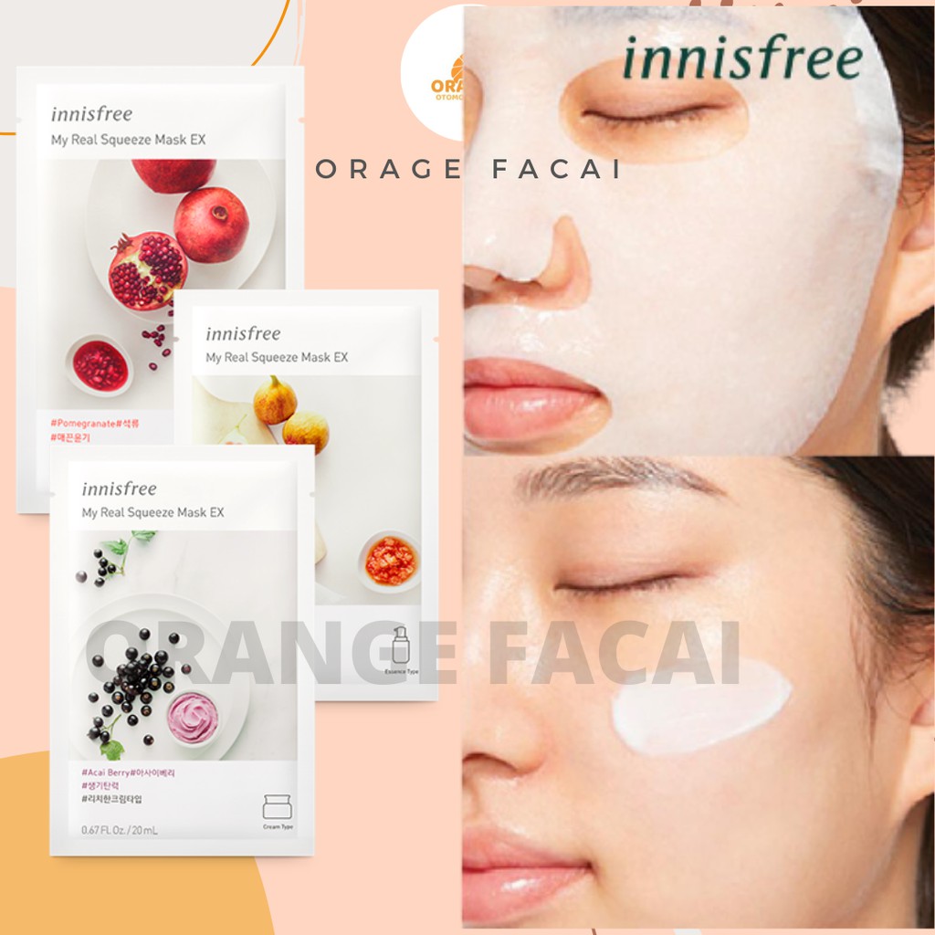 Jual *OR* Innisfree Sheet Mask My Real Squeeze / Masker innnisfree wajah / Masker Muka/Masker ...