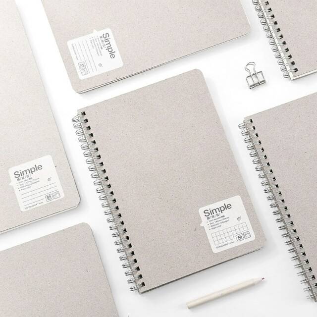 Jual Simple Grey Sand Spiral Notebook/buku tulis kotak kotak | Shopee ...