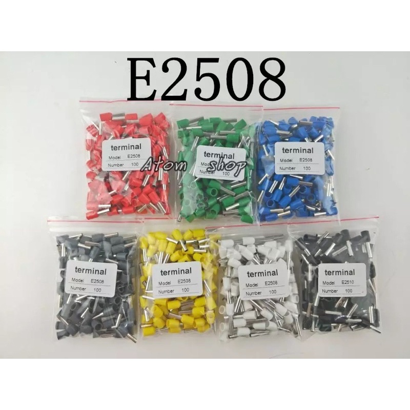 Jual Skun Insulated Ferrules E2508 Kabel 2.5mm 300V Terminal Block ...