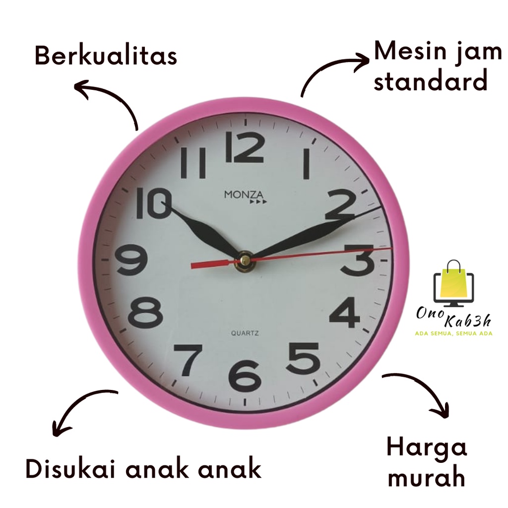 Jual Jam Dinding Pink Dingding Analog Aesthetic Tempel Tembok Kamar ...