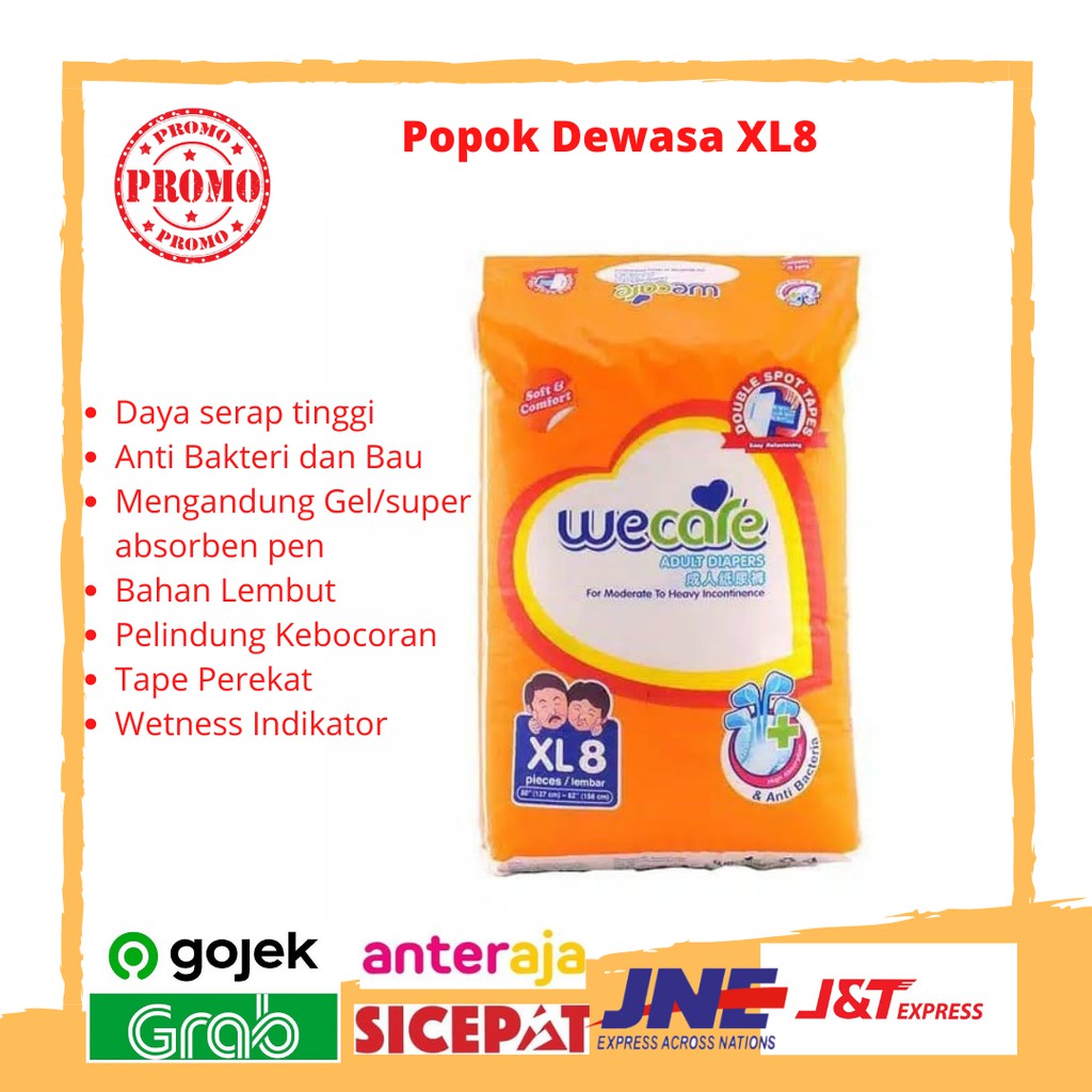 Jual WECARE XL 8 - Popok Dewasa - Diapers Dewasa - Popok Perekat - Anti Bakteri | Shopee Indonesia